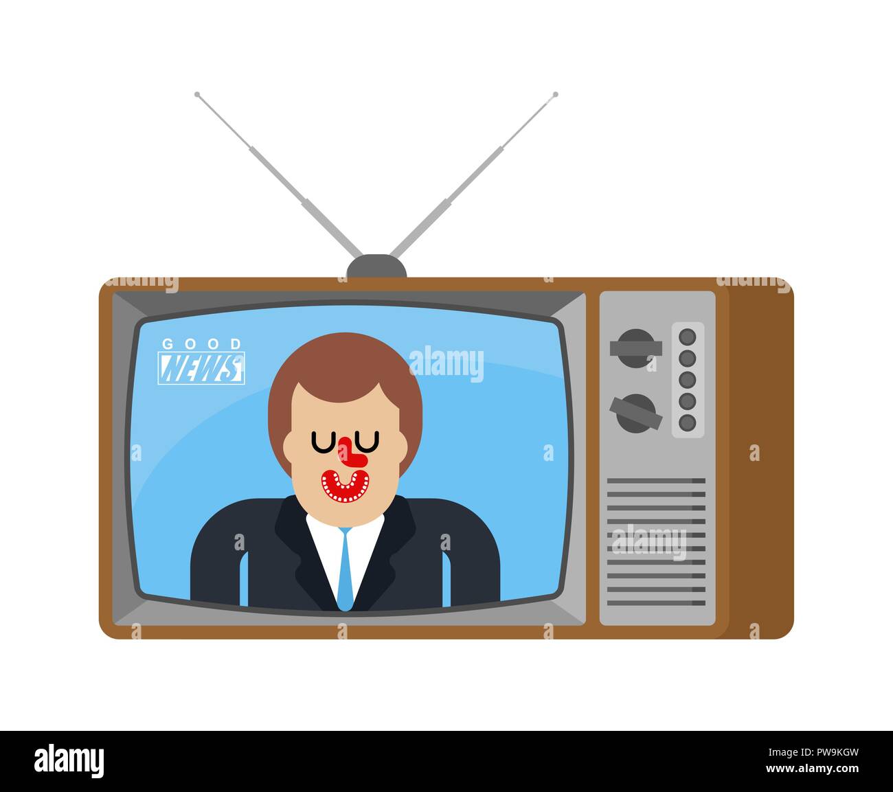 Good news old tv. Nice broadcasting journalist. Man Anchorman in tv ...