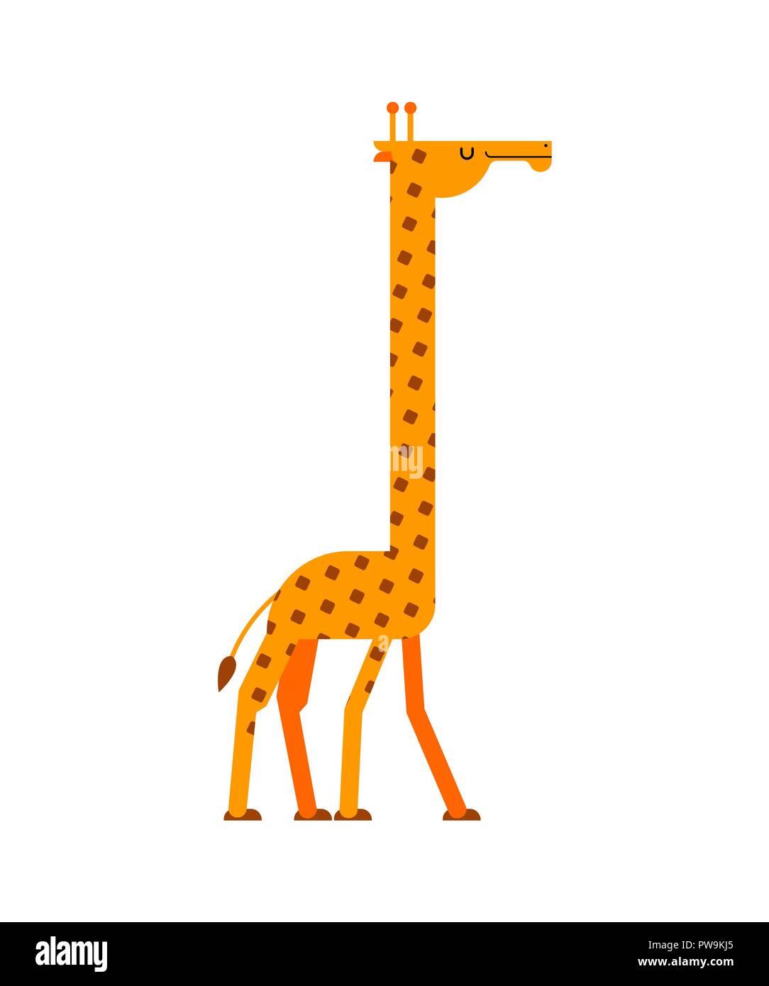 Giraffe isolated. Long neck beast. Africa animal Stock Vector Image ...