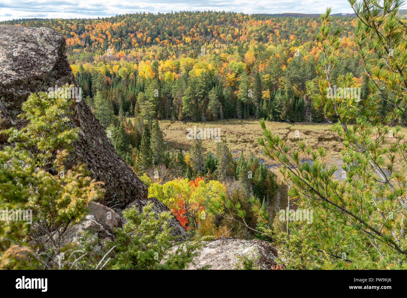 Hiking the Eagle Nest Lookout Trail in Calabogie Ontario Stock Photo ...