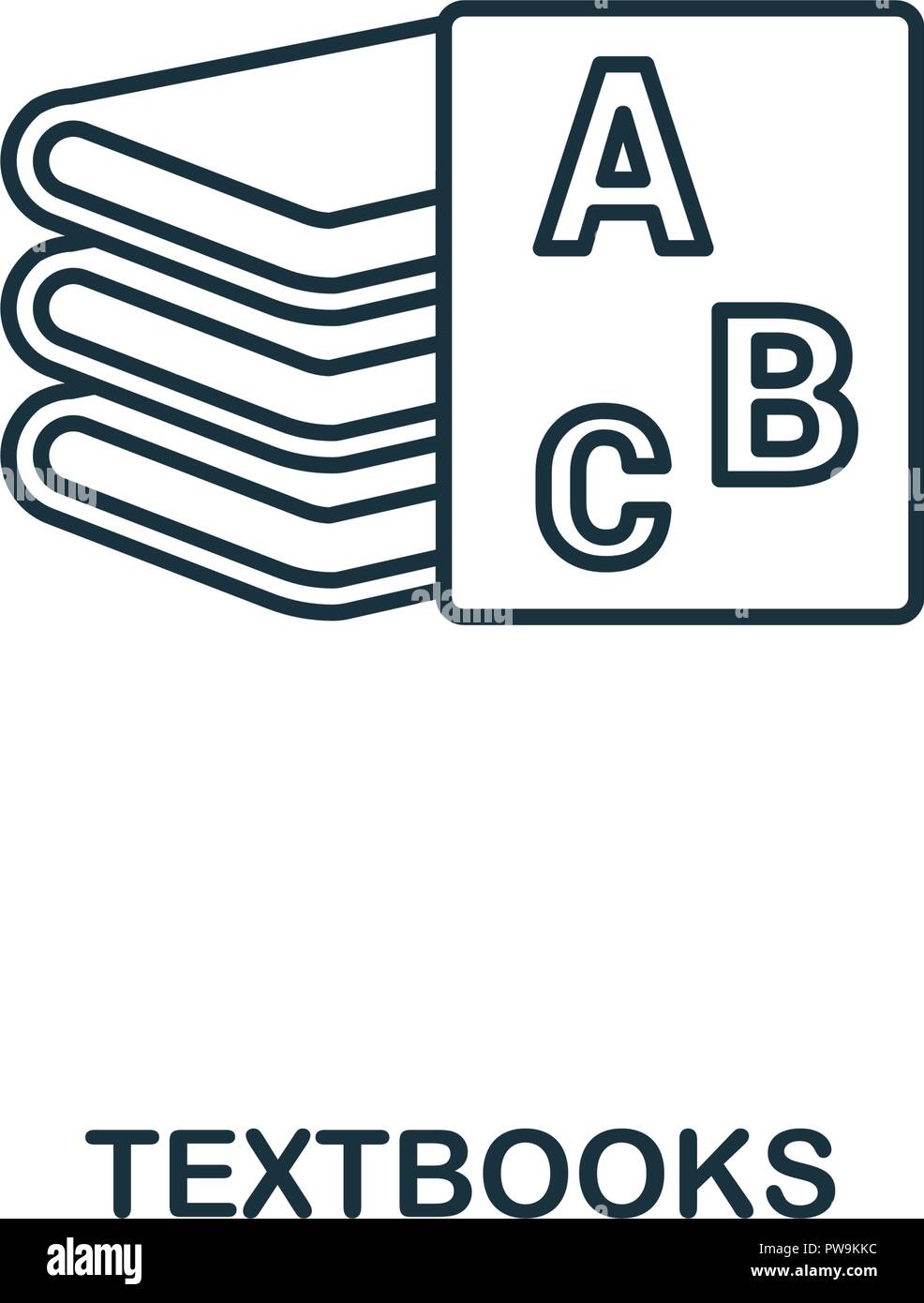 Textbooks outline icon. Creative design from school icon collection ...