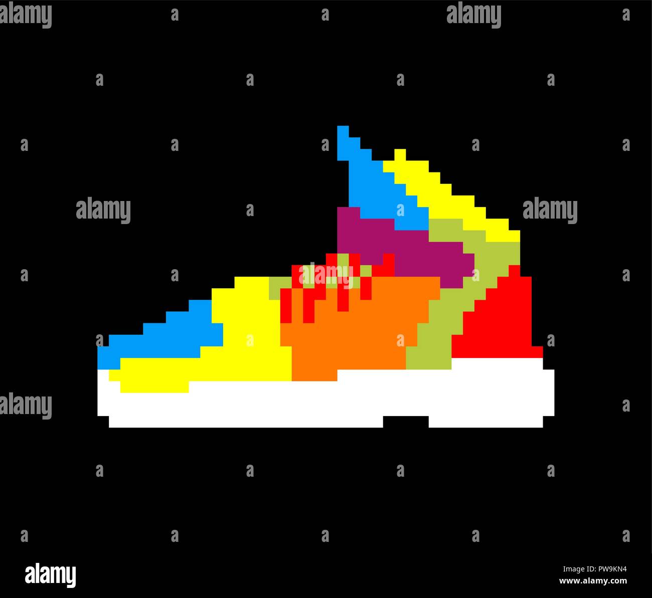 Sneakers pixel art. Sports shoes 8 bit. Vector illustration Stock ...