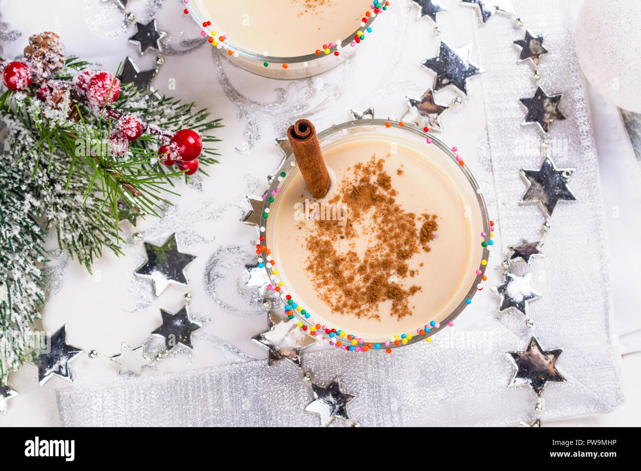 Christmas egg nog drink Stock Photo - Alamy