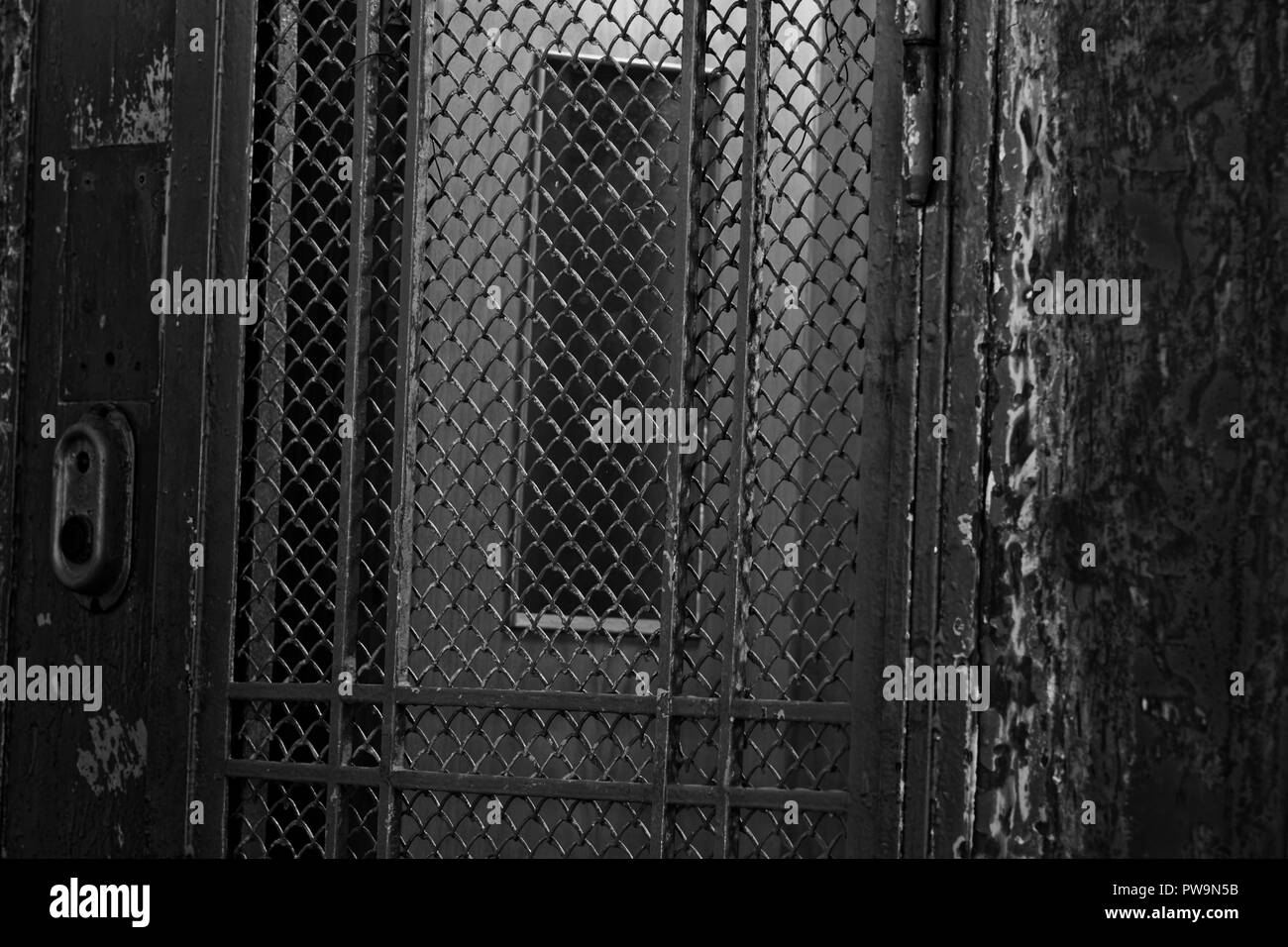 Old elevator door Black and White Stock Photos & Images - Alamy