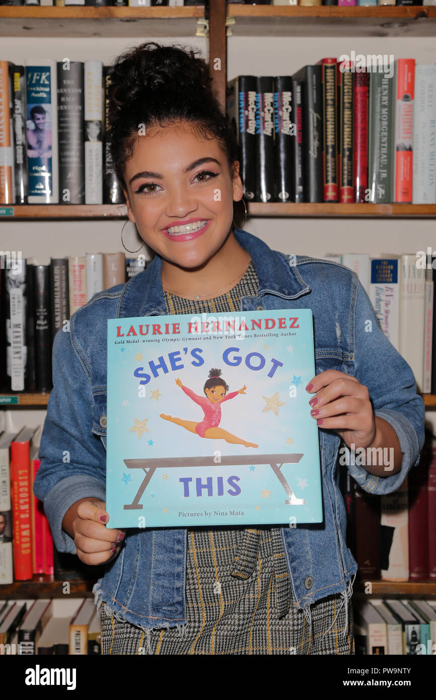 HUNTINGTON, NY - OCT 11: Olympian Laurie Hernandez signs copies of her ...