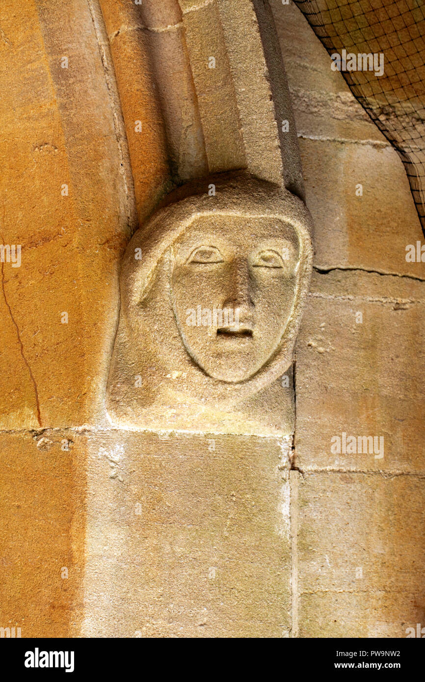 Carved faces in a church. Example of the stonemasons art in religious ...