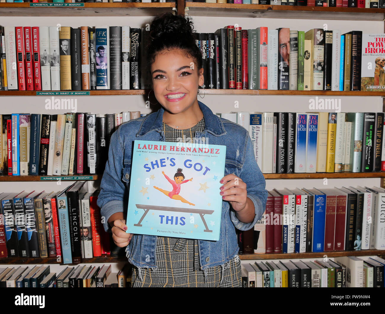 HUNTINGTON, NY - OCT 11: Olympian Laurie Hernandez signs copies of her ...