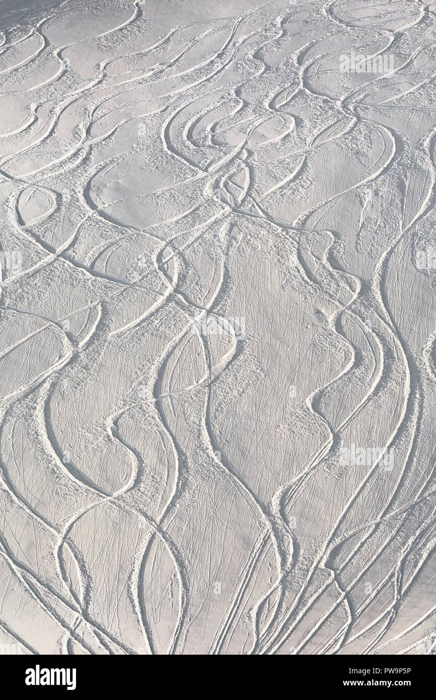 Ski Slope with Fresh Curves Stock Photo - Alamy