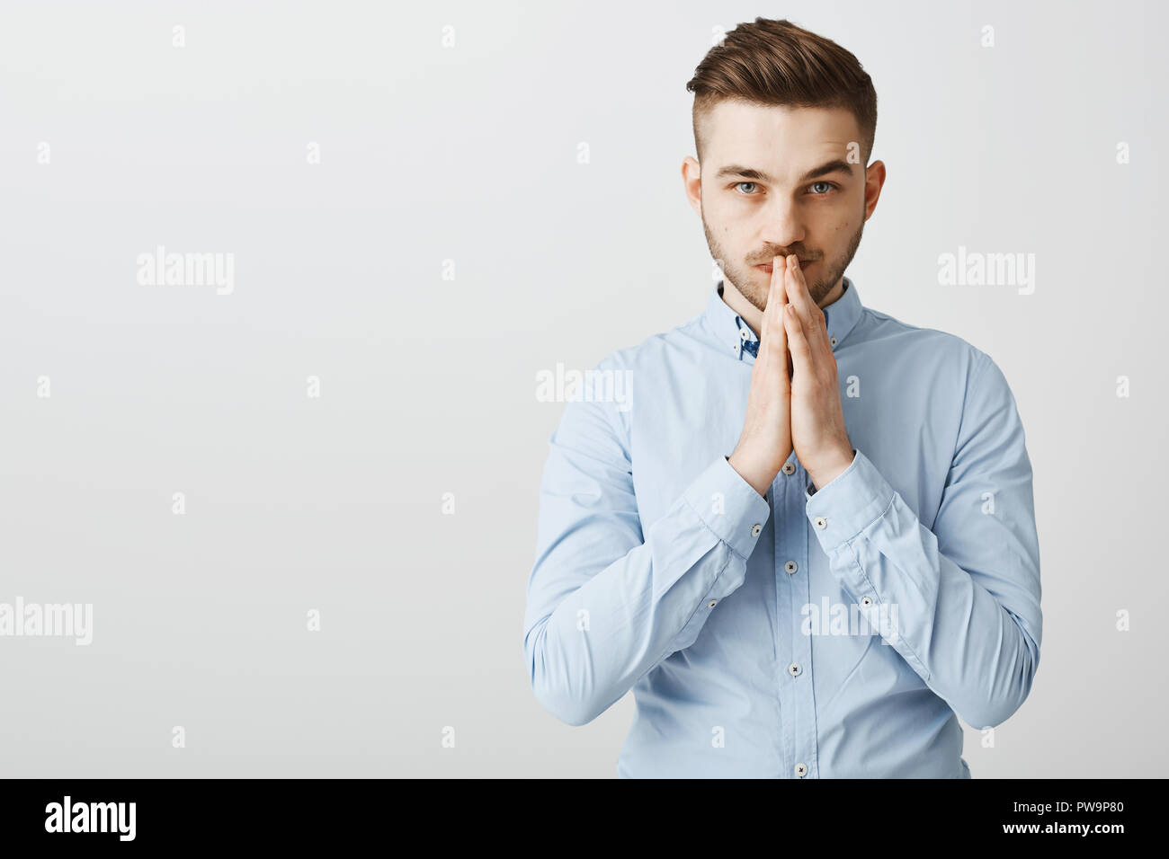 Smart creative ambitious handsome man with bristle in stylish formal ...
