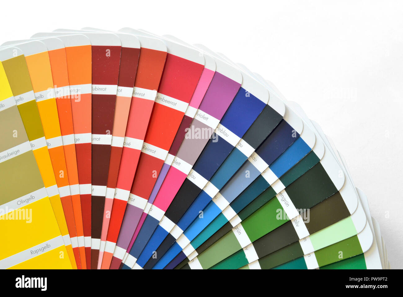 open color fan colorful Living room design Stock Photo - Alamy