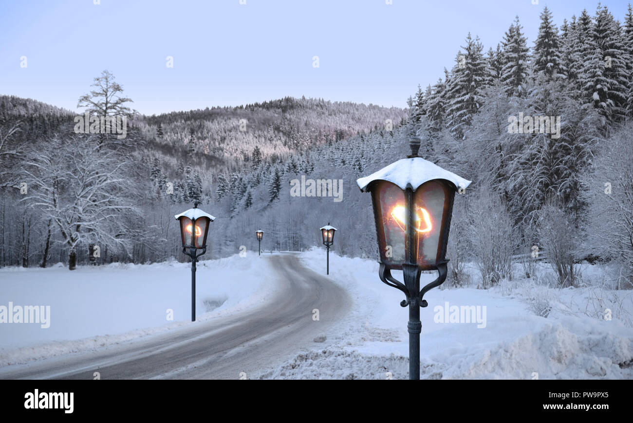 Winter Street Light