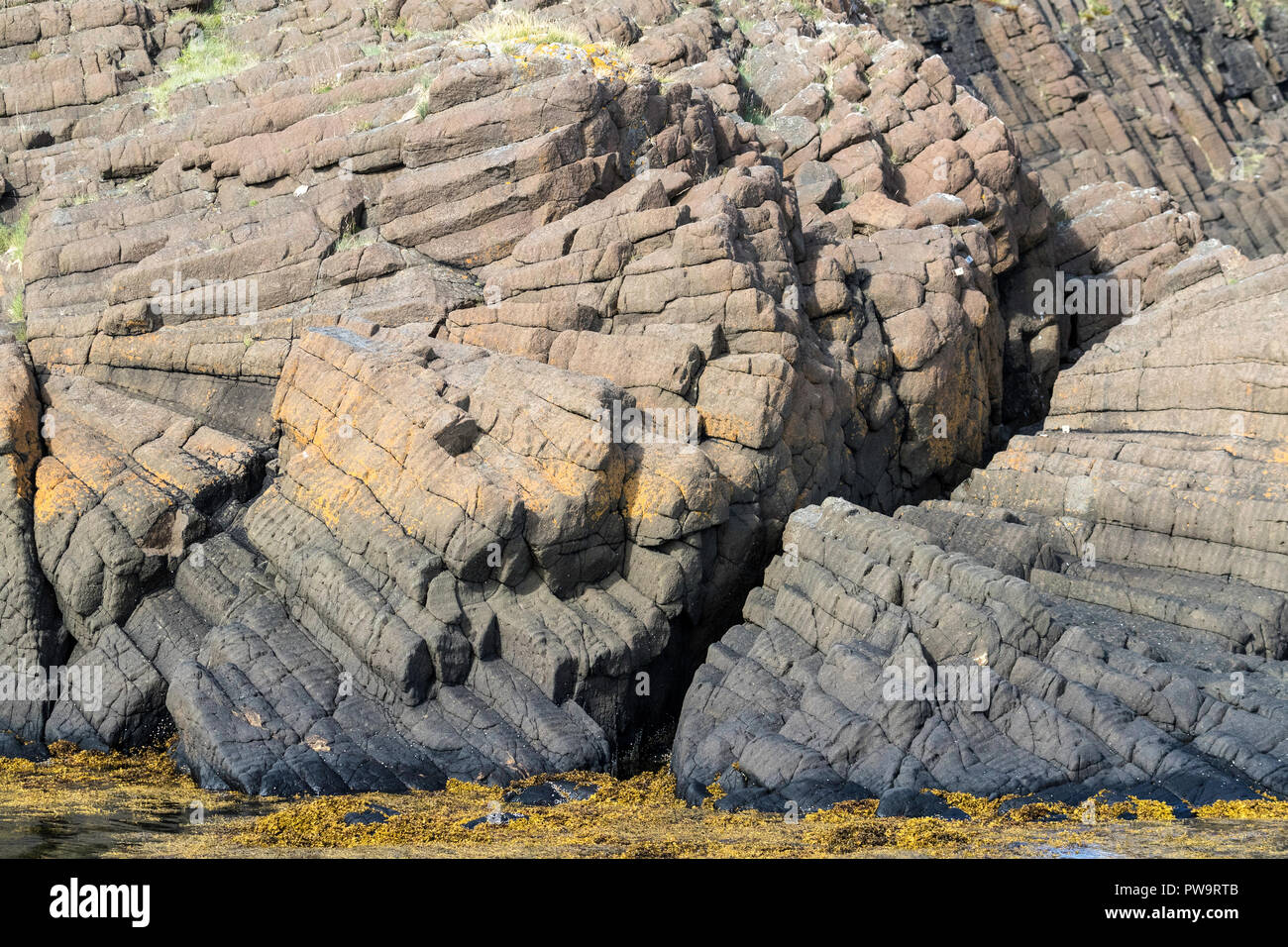 Columnar Basalt On Volcanic Rock Stock Photos & Columnar Basalt On ...