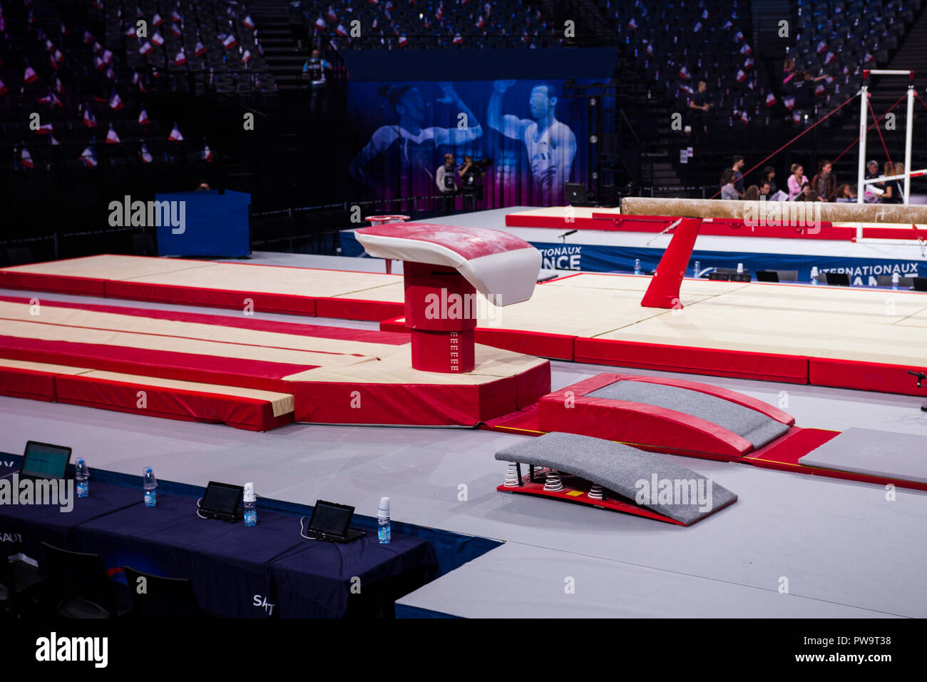 Gymnastic equipment in a gymnastic arena Stock Photo - Alamy