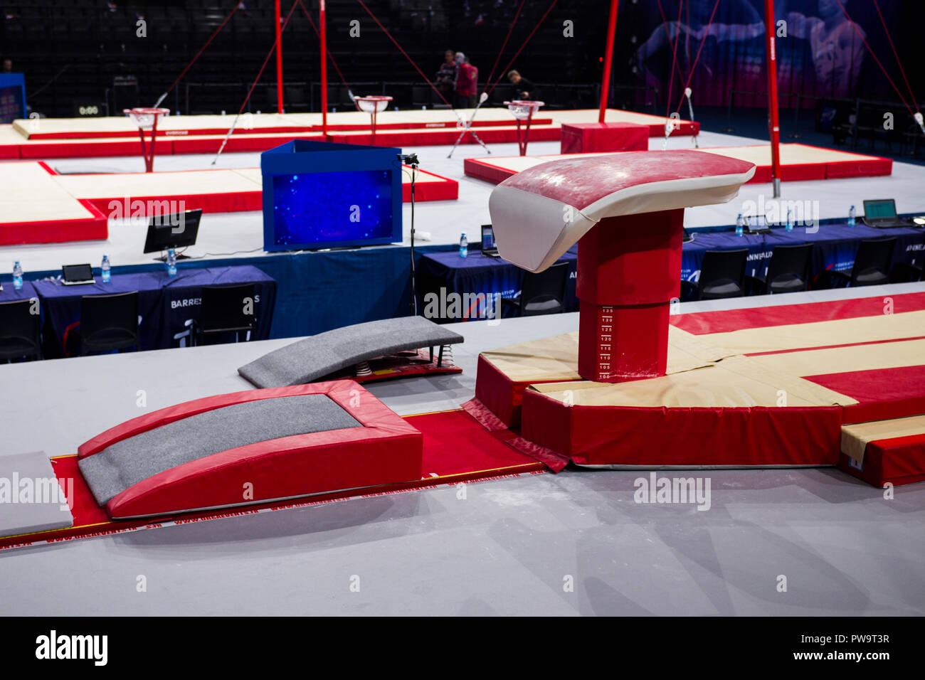 Gymnastic equipment in a gymnastic arena Stock Photo - Alamy