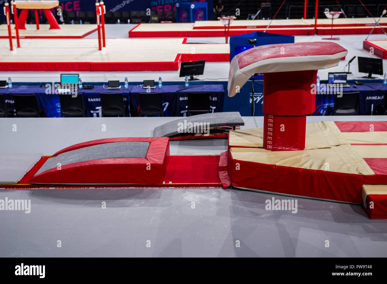 Gymnastic equipment in a gymnastic arena Stock Photo - Alamy