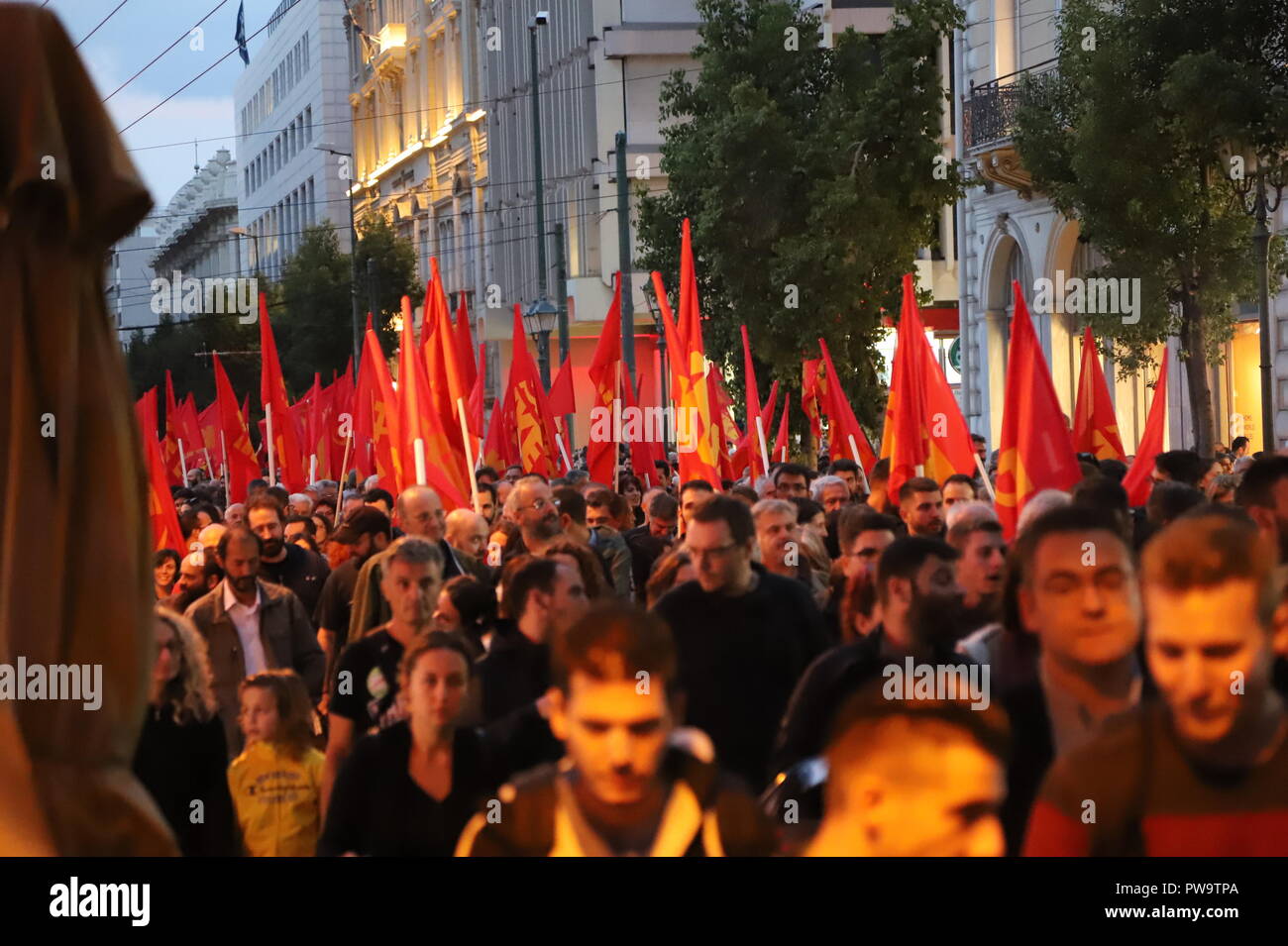 Athens, Greece. 13th Oct, 2018. Greek Communist Party commemorates with ...