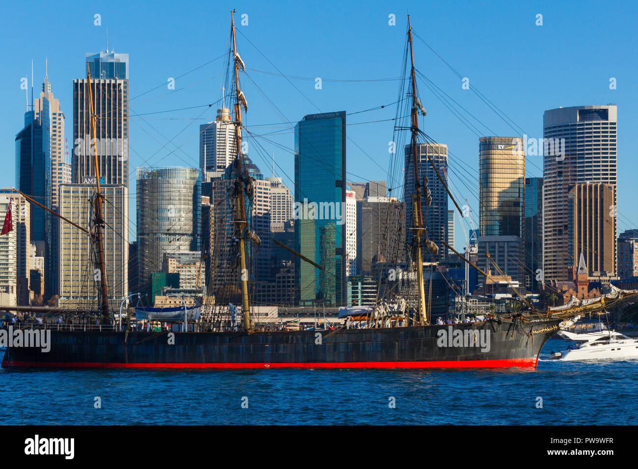 The James Craig sailing ship at Sydney Opera House in Sydney, Australia ...