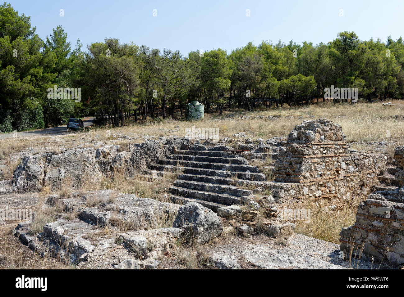 The rock cut monumental staircase and altar of the Sanctuaries of ...