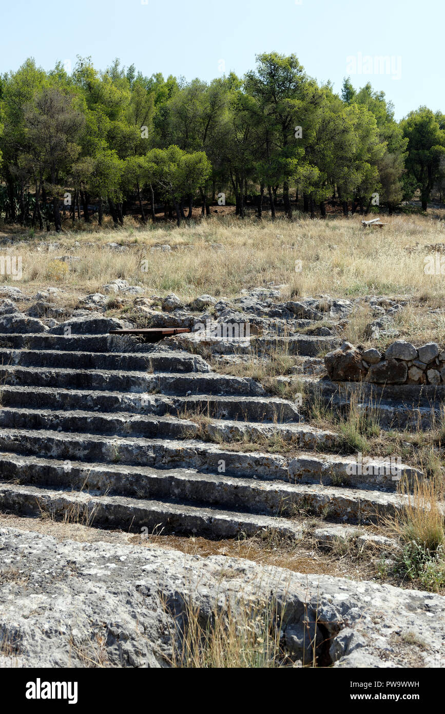 The rock cut monumental staircase and altar of the Sanctuaries of ...