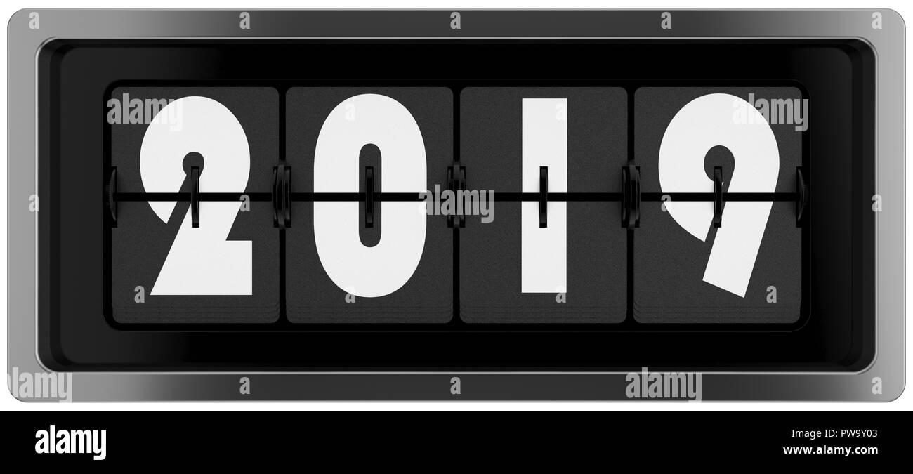 2019 flip flap clock Stock Photo - Alamy
