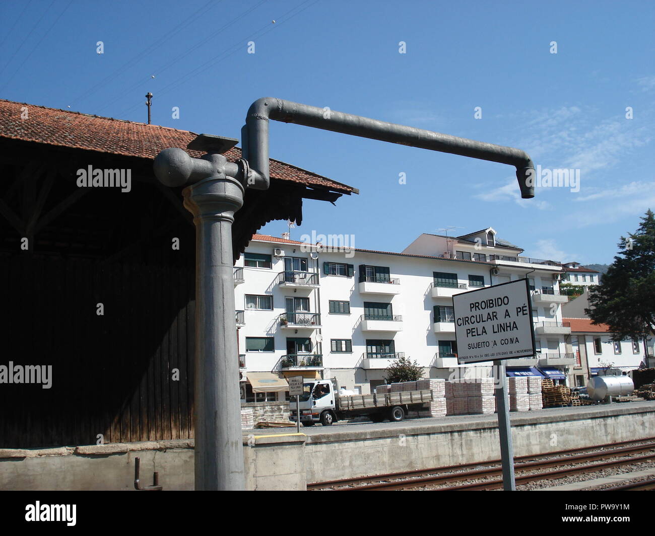 Old water pump for tourist steam train at Pinhao railway station in ...