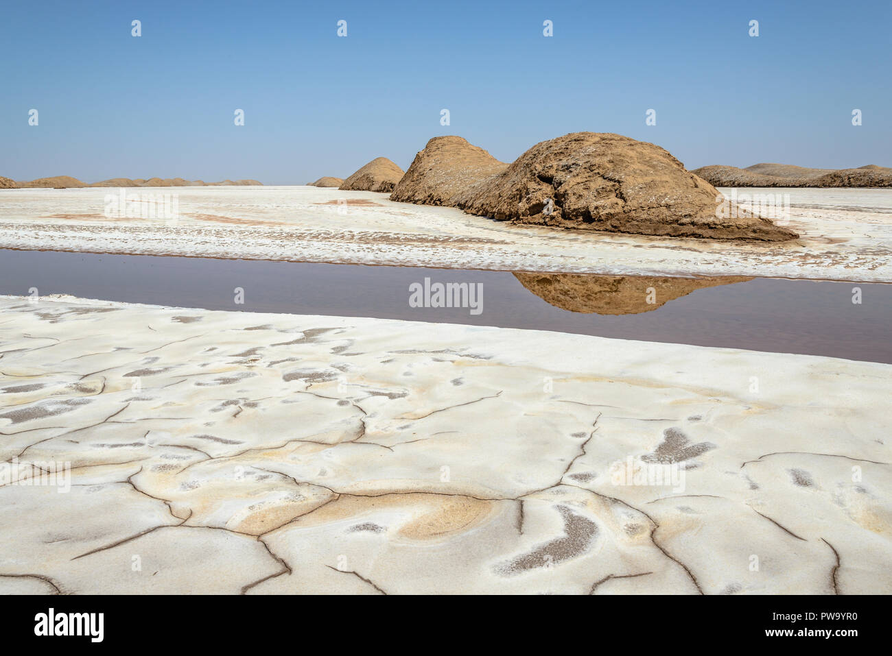 eggshaped hills in the salt sea, desert Dasht-e-Lut, Iran - one of the ...