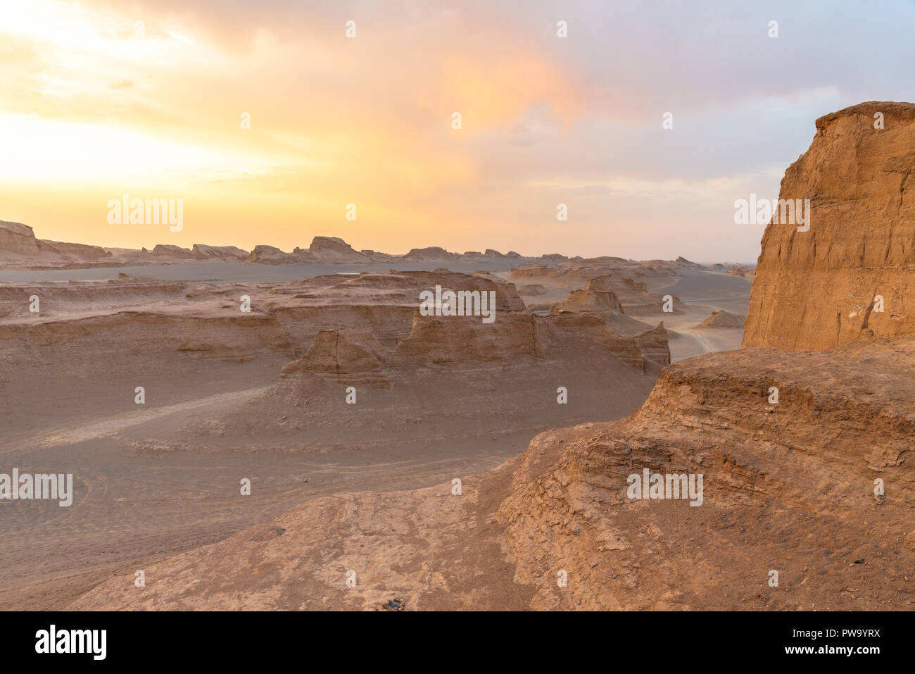 rocky formation "Kalut", Dasht-e-Lut, Iran - one of the UNESCO world ...