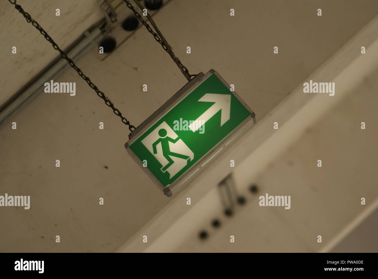 Emergency exit in car park in Bremen during fire the fastest exit Stock ...