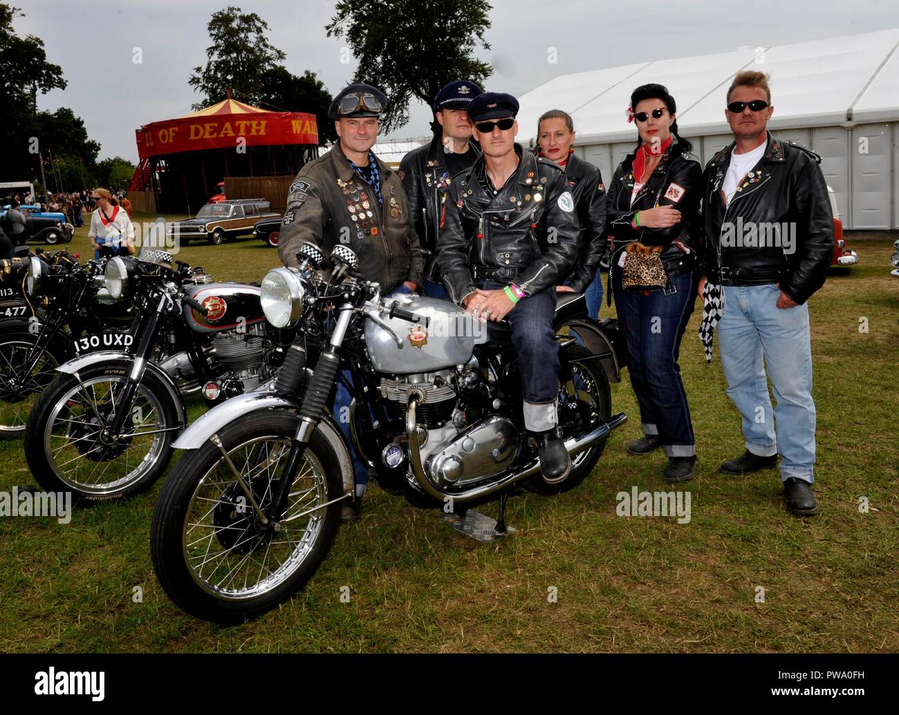 BIKER GANG at the Vintage At Goodwood festival Picture By: Brian Jordan ...