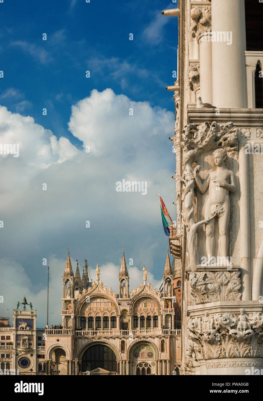 View of Saint Mark Square beautiful monuments and landmarks Stock Photo ...