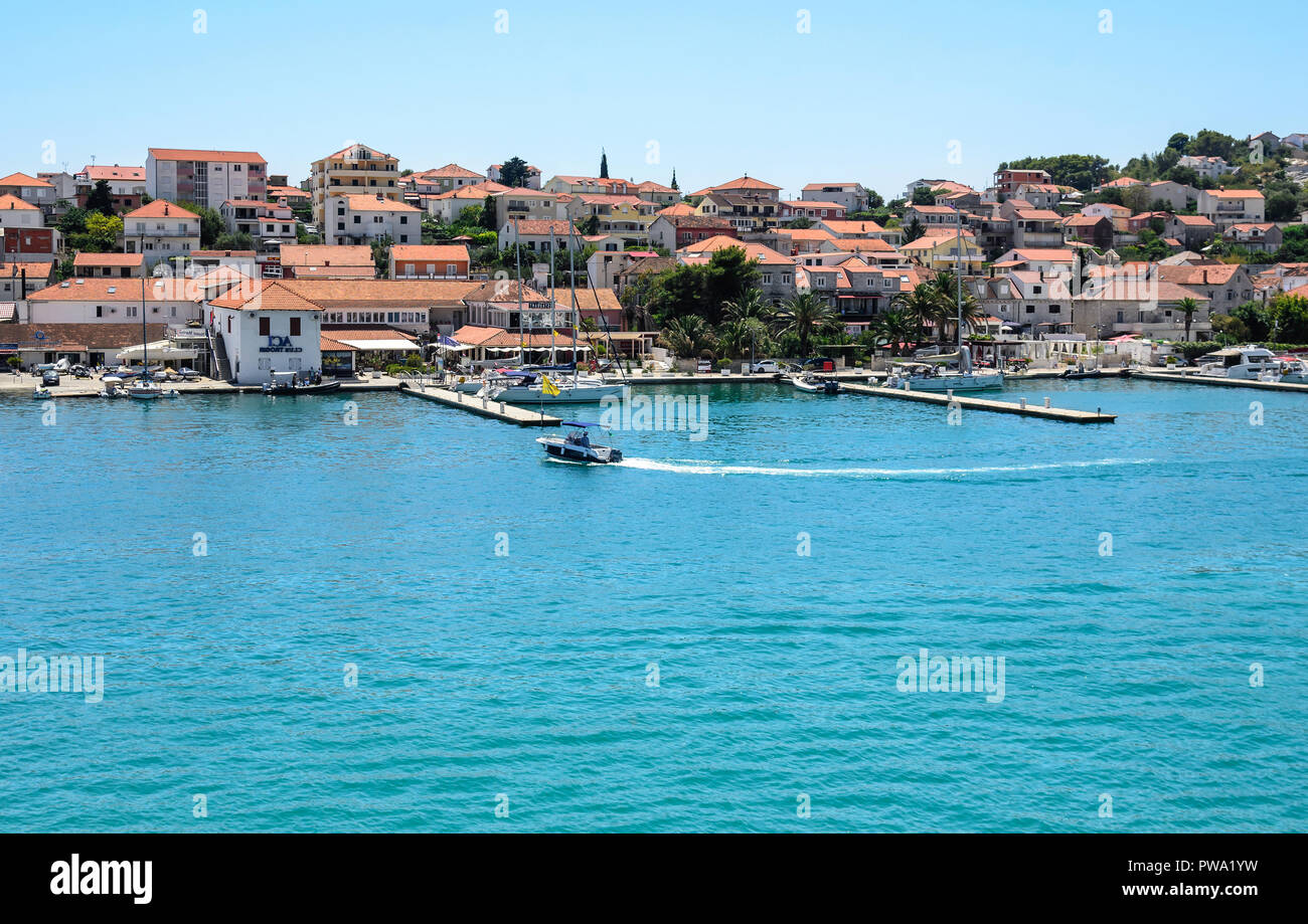 Port of Trogir with boats and ships, Croatia Stock Photo - Alamy