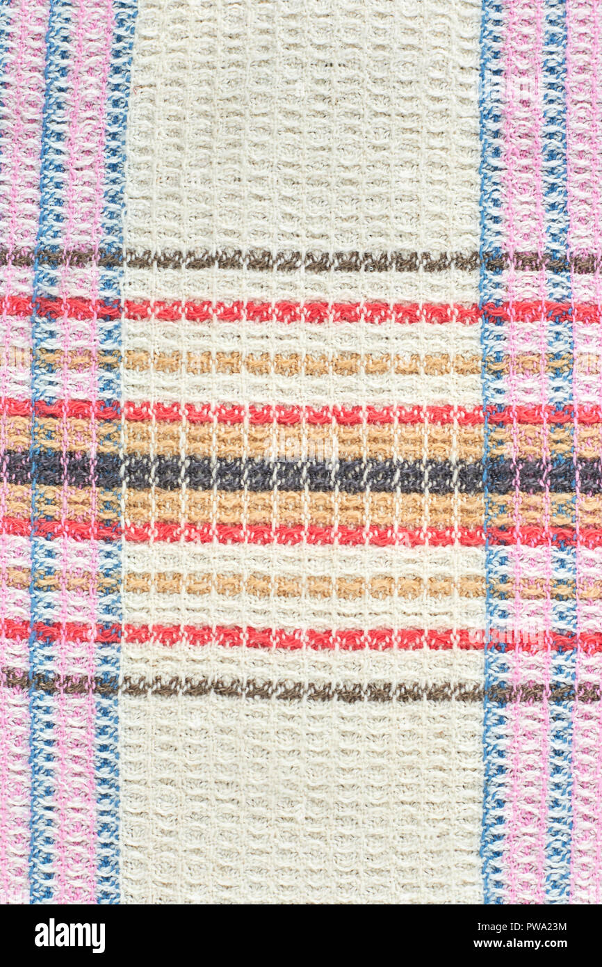 Natural cotton waffle cloth texture. Patterned kitchen towel background ...