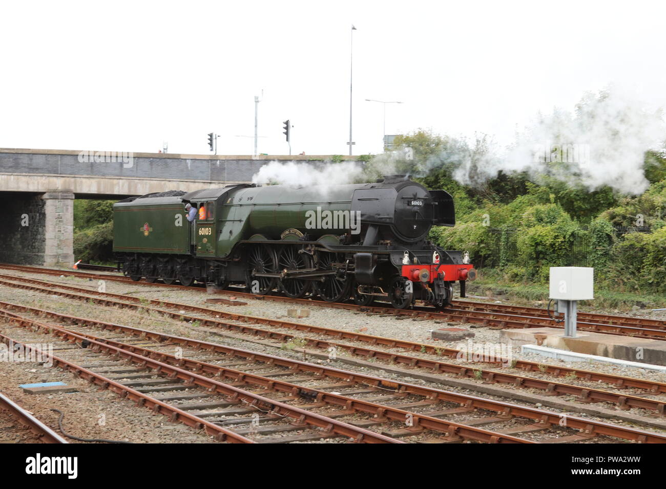The Flying Scotsman. Holyhead Station Wales Stock Photo - Alamy