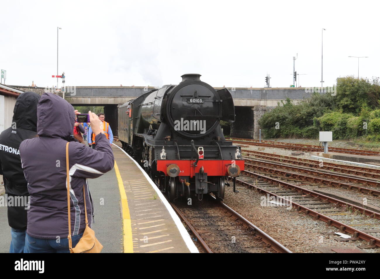 The Flying Scotsman. Holyhead Station Wales Stock Photo - Alamy