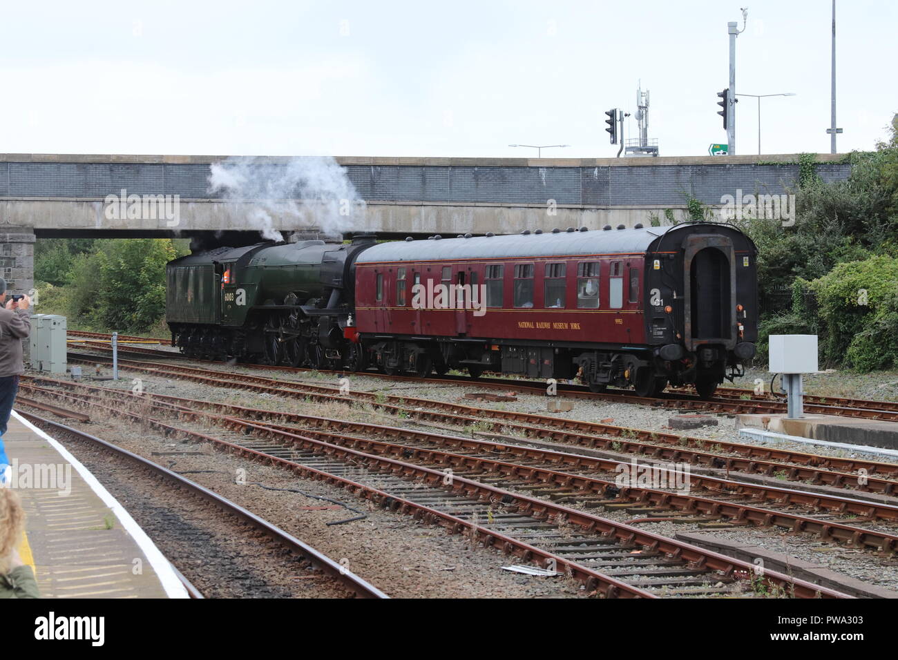 The Flying Scotsman. Holyhead Station Wales Stock Photo - Alamy