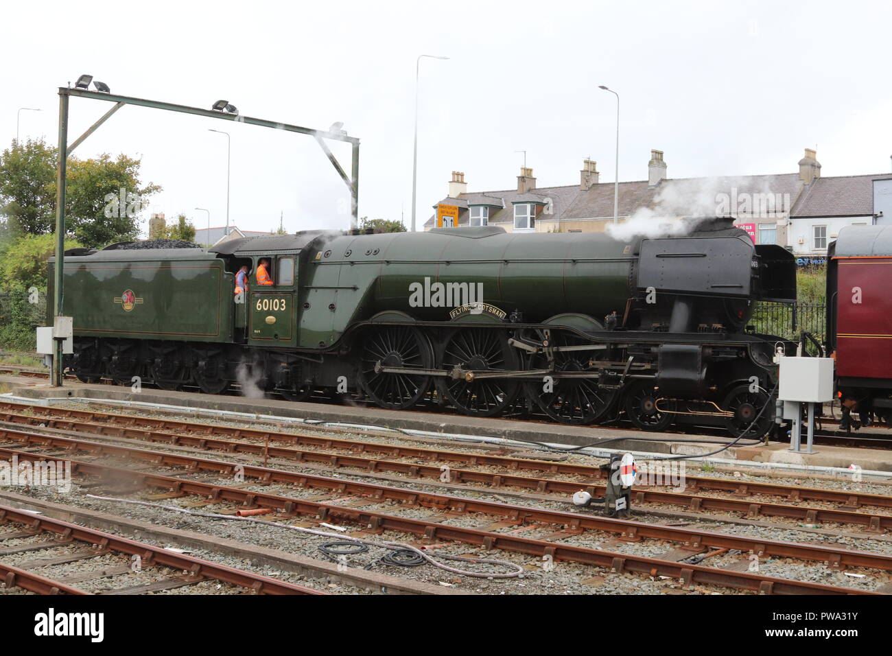 The Flying Scotsman. Holyhead Station Wales Stock Photo - Alamy