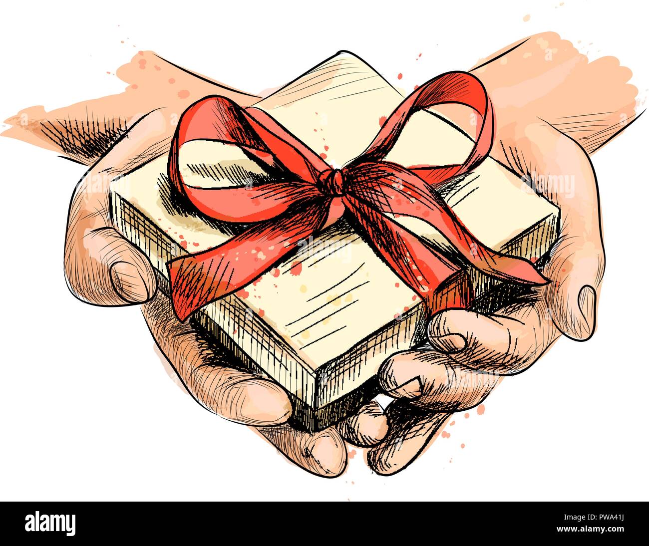 Woman wrapped as christmas present Stock Vector Images - Alamy