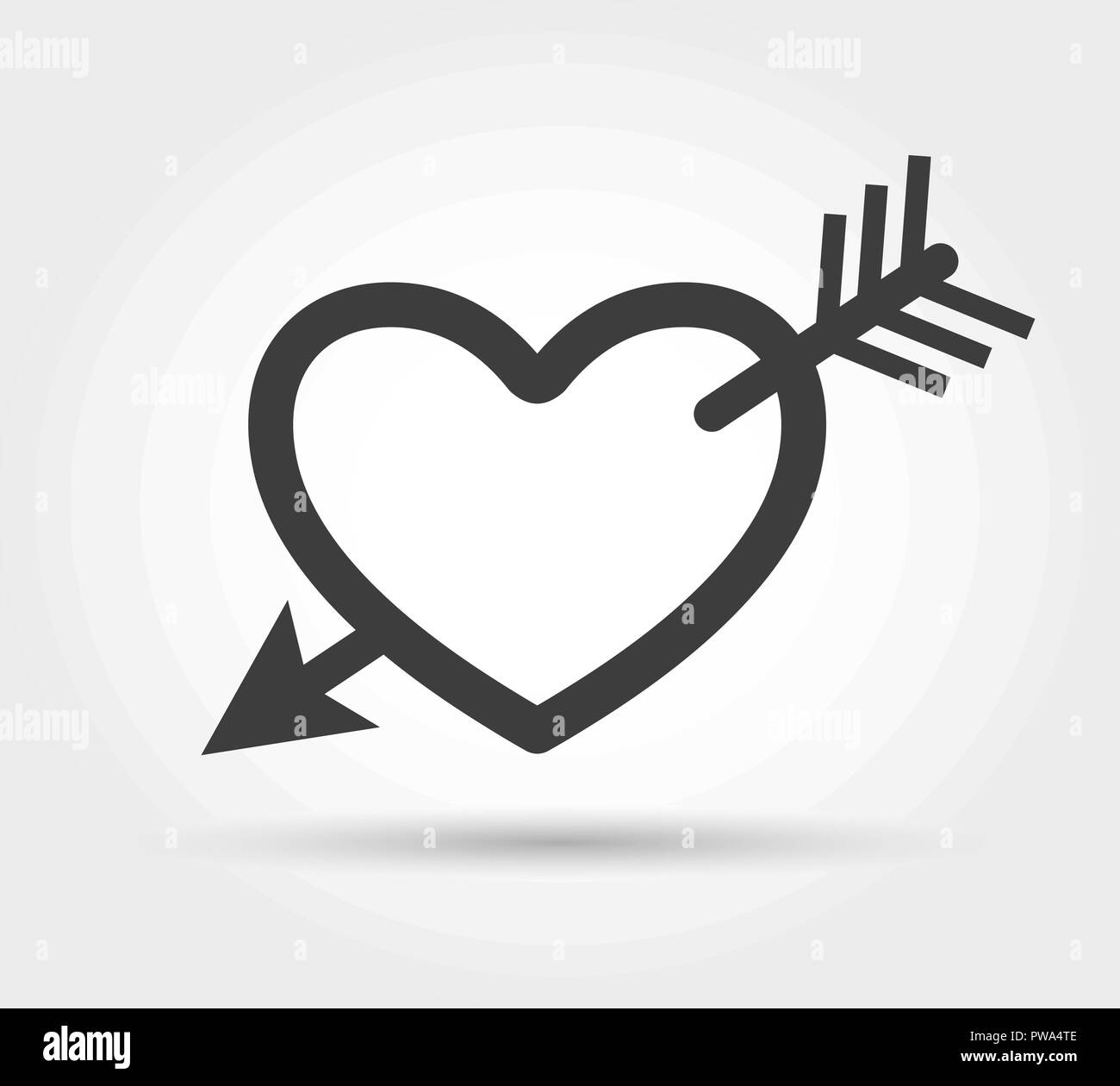 Heart with arrow icon. Cupid target vector symbol Stock Vector Image ...
