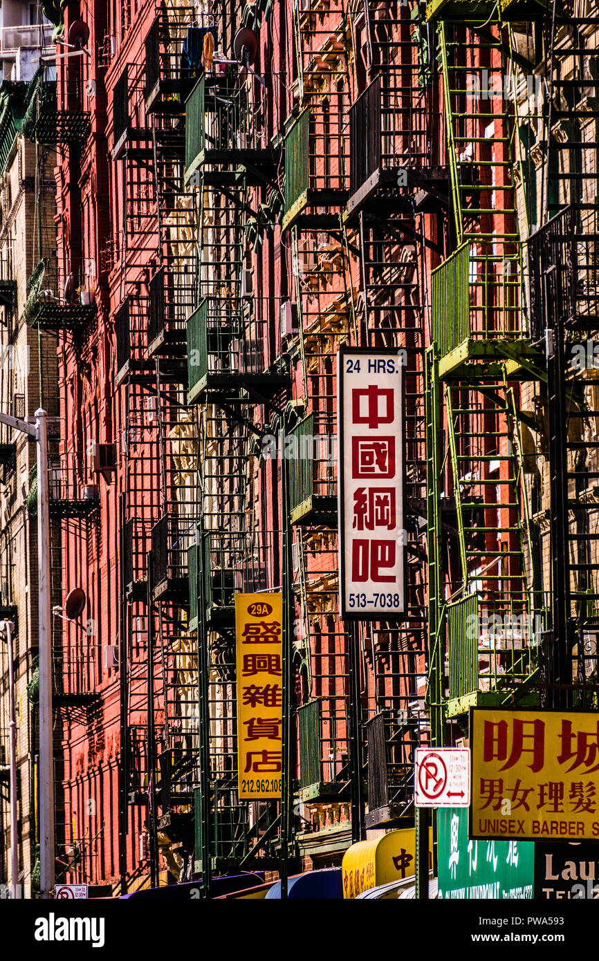 Building Fronts Chinatown Manhattan New York, New York, USA Stock Photo ...