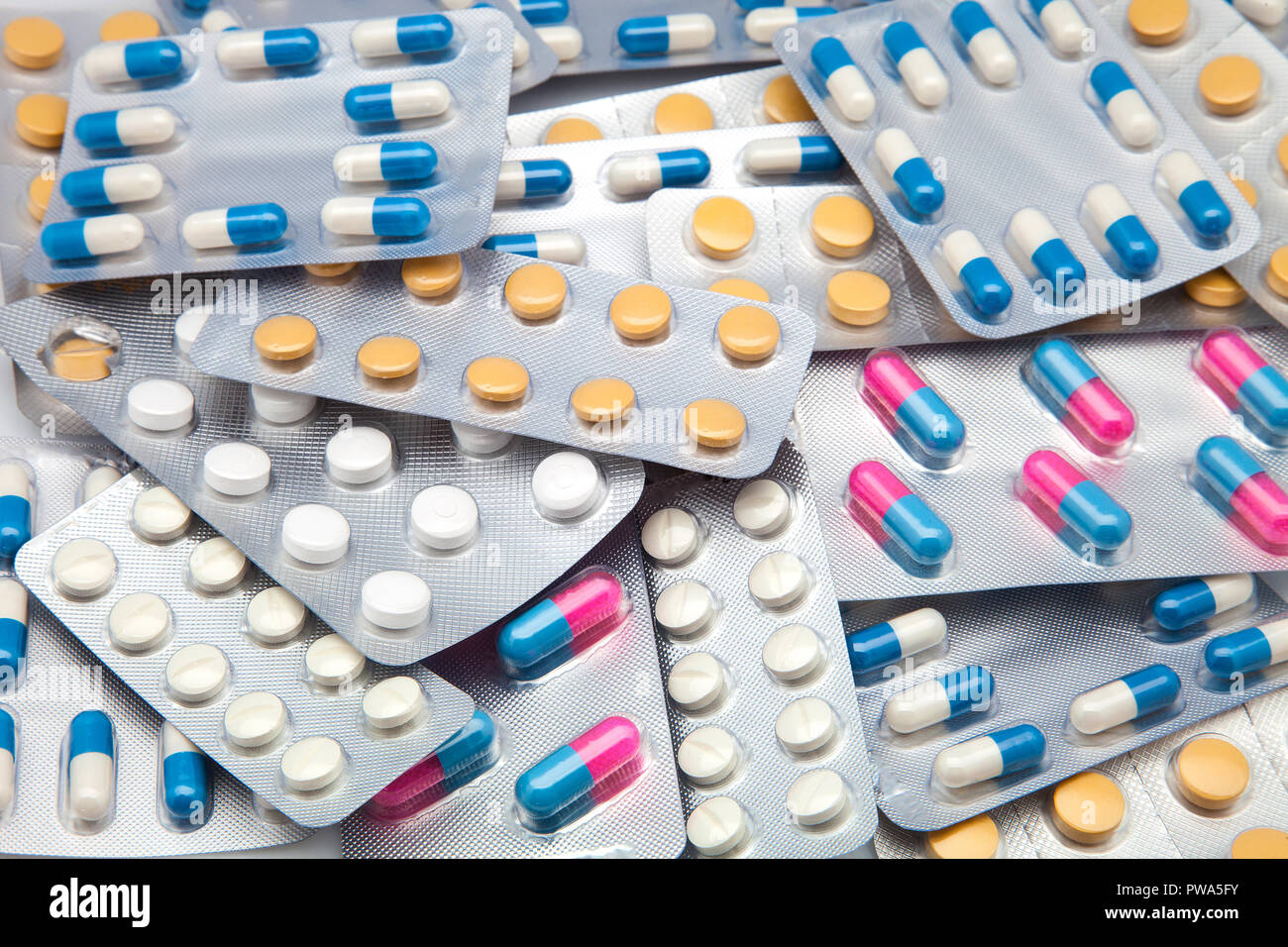 packings of pills and capsules of medicines Stock Photo - Alamy