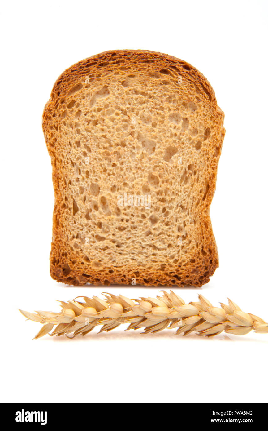 Toasted bread over white background Stock Photo - Alamy