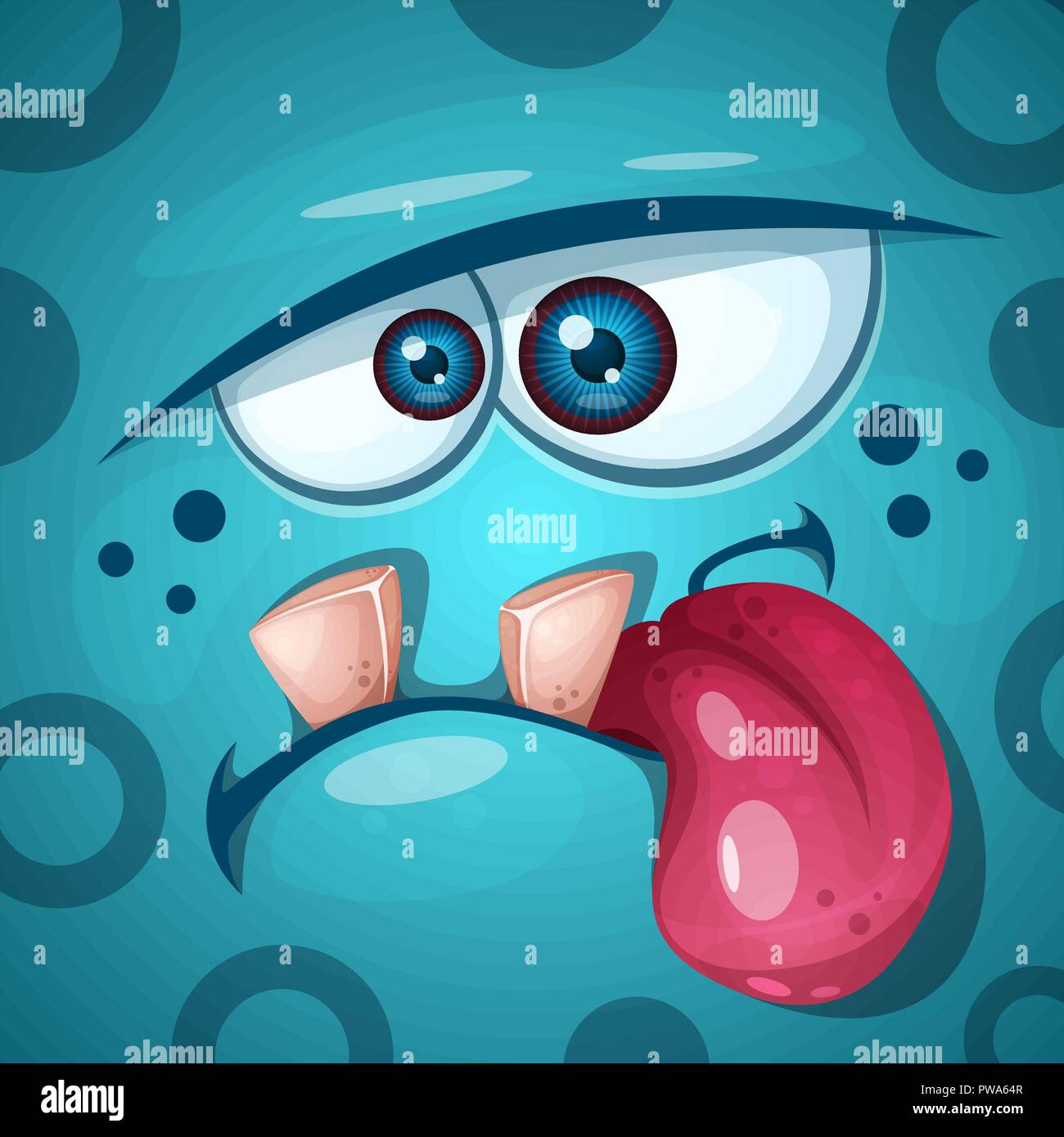 Funny, cute crazy monster character. Halloween illustration. For ...