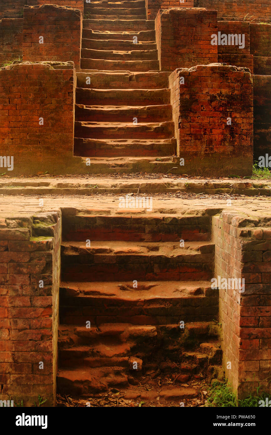 Ancient ruined building staircase of near Dhaka, Bangladesh made of old ...