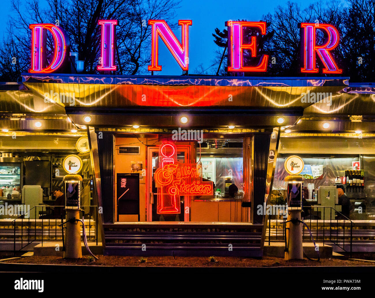 Whately Diner Fillin’ Station Whately, Massachusetts, USA Stock Photo ...