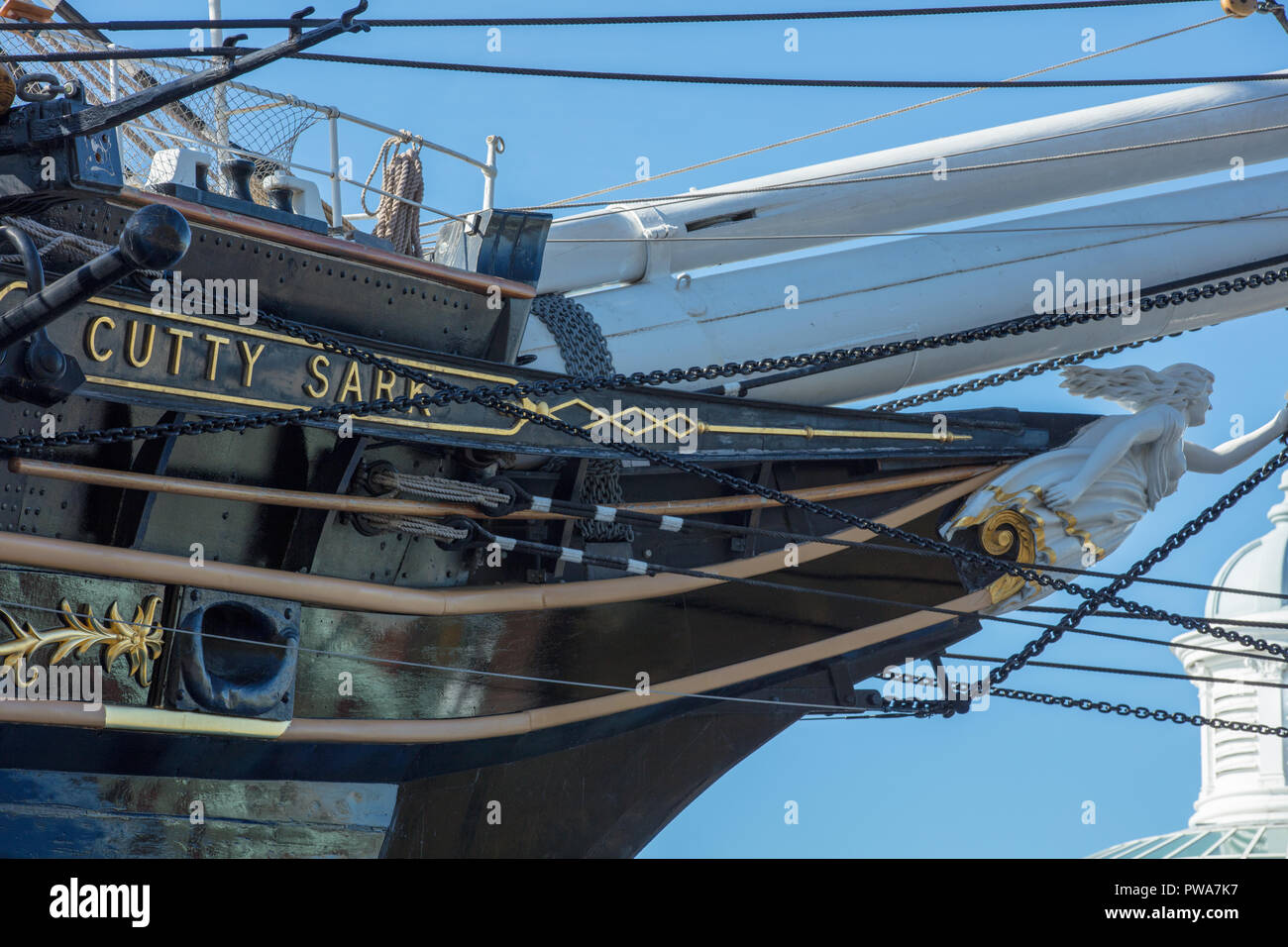 British clipper figurehead The Cutty Sark, a former British sailing ...
