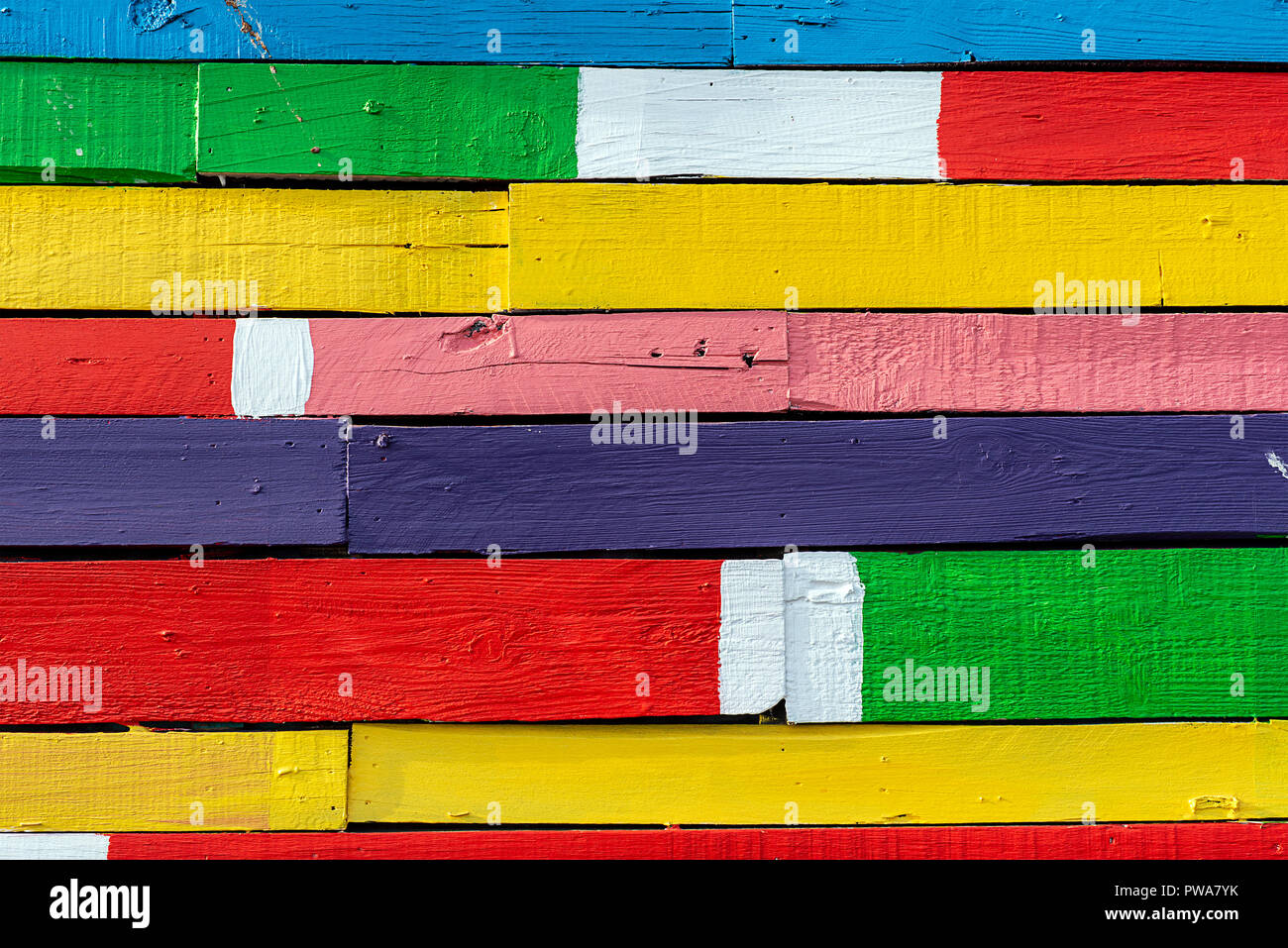 Background from a colorful plank wall Stock Photo - Alamy