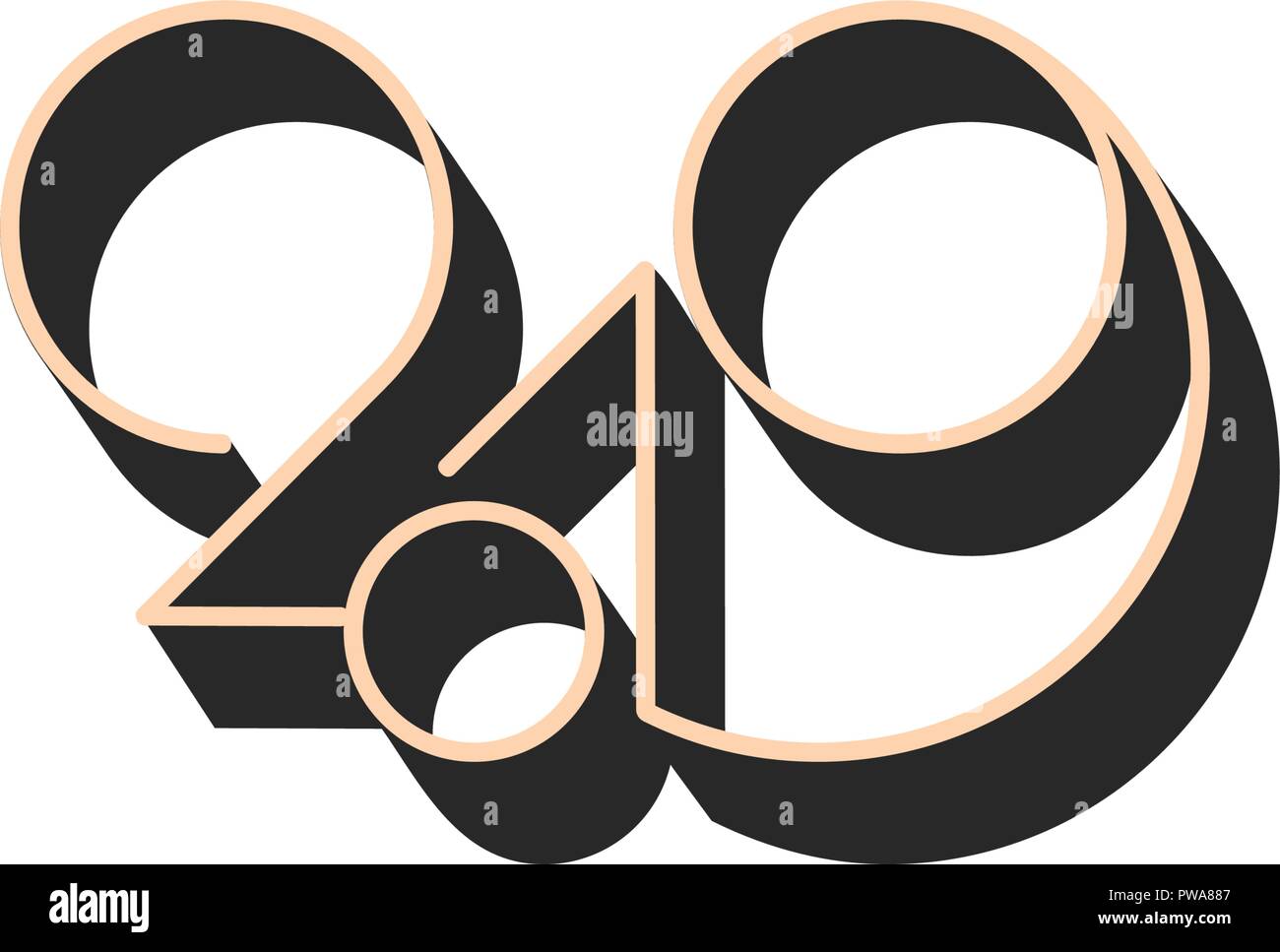 2019 logo new year vector on white background. Lettering for print web ...