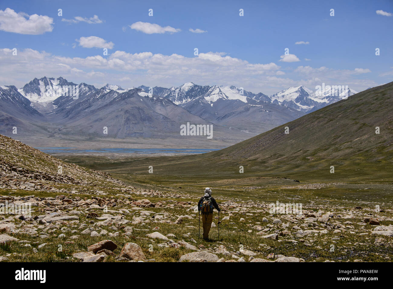 The Great Pamir Range of Afghanistan and Lake Zorkul from Belayrik Pass ...