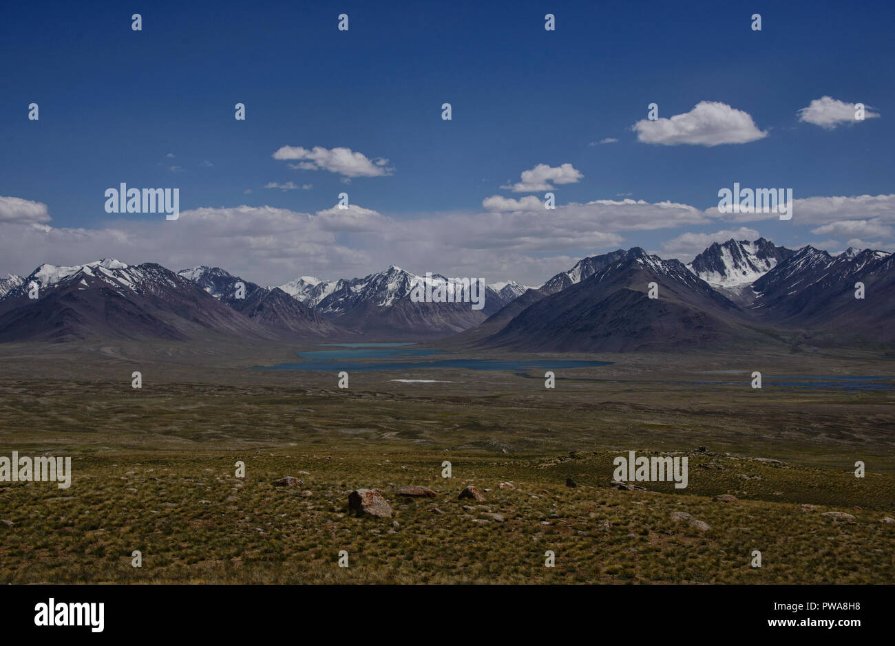 The Great Pamir Range of Afghanistan and Lake Zorkul from Belayrik Pass ...