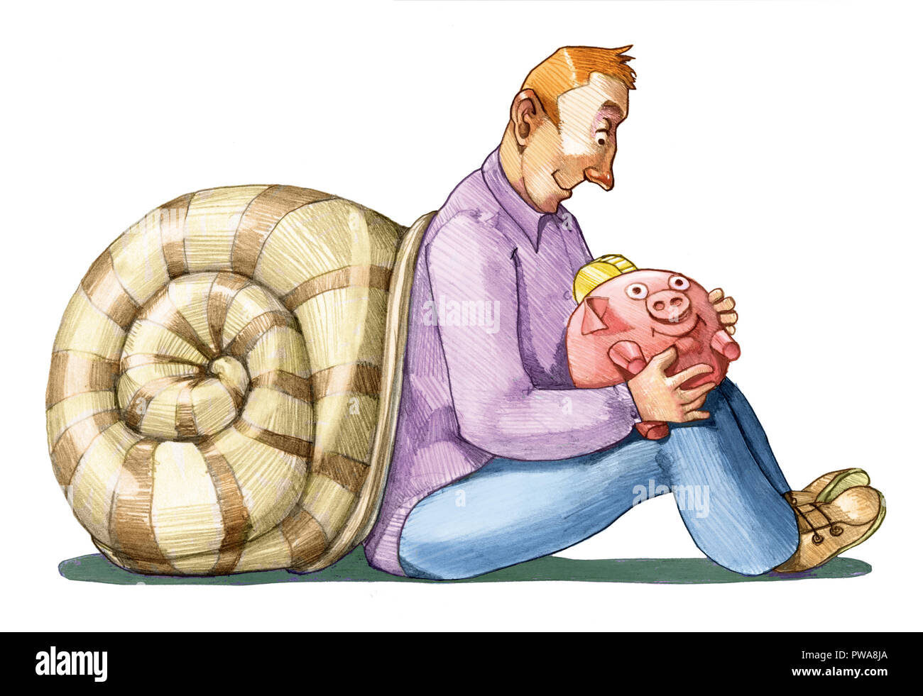 half man half snail symbol of slowness and attention it holds with ...