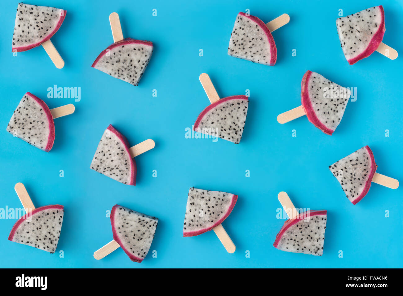 beautiful fresh sliced popsicles dragon fruit like background, Pitaya ...